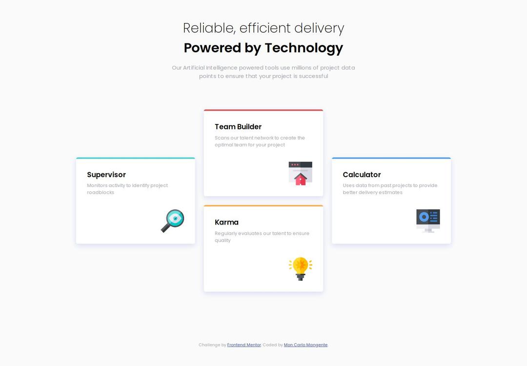 Frontend Mentor Responsive Four Card Feature Component Using Flexbox And Css Grid Coding