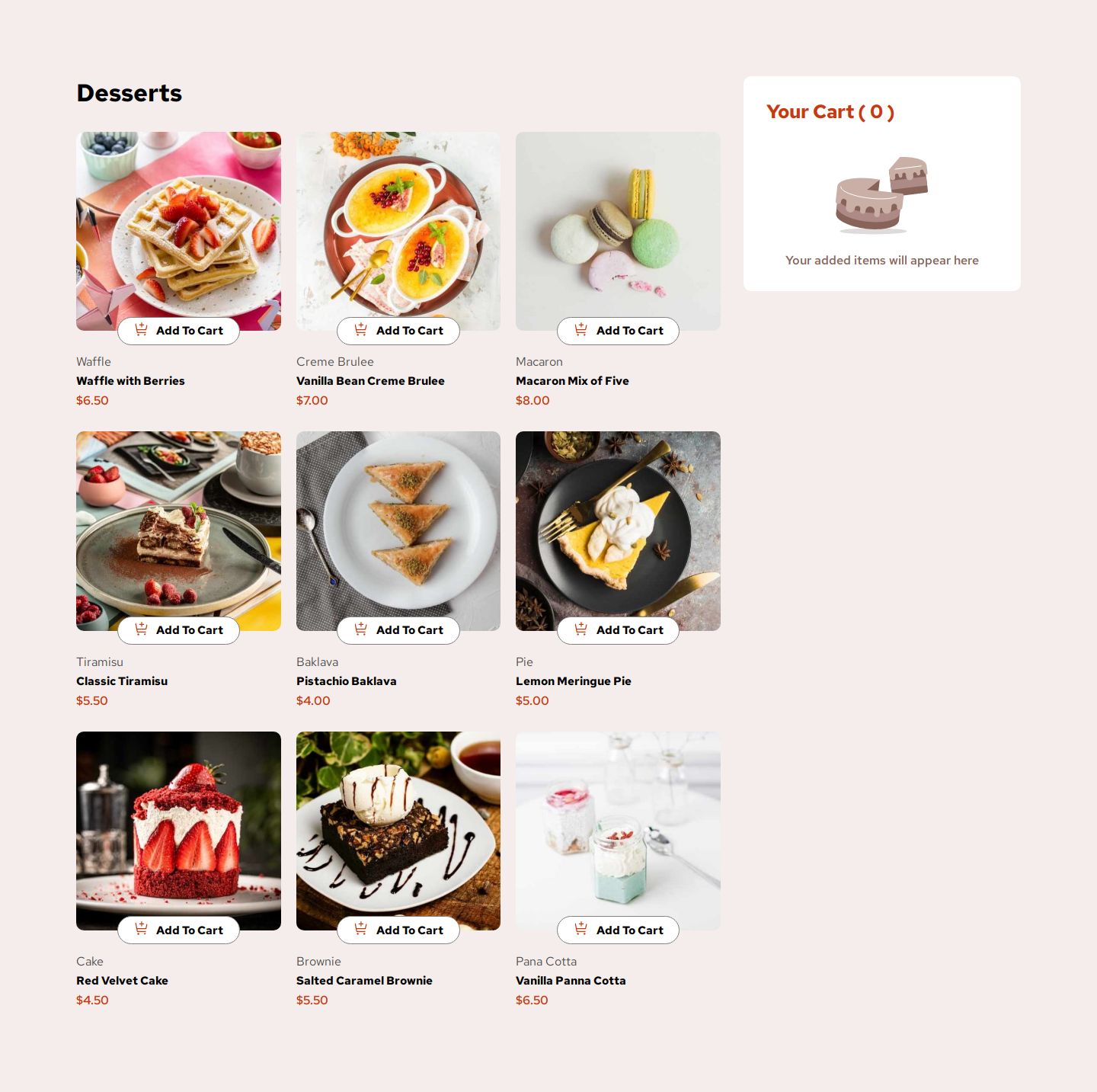 Frontend Mentor | Product list with cart coding challenge solution