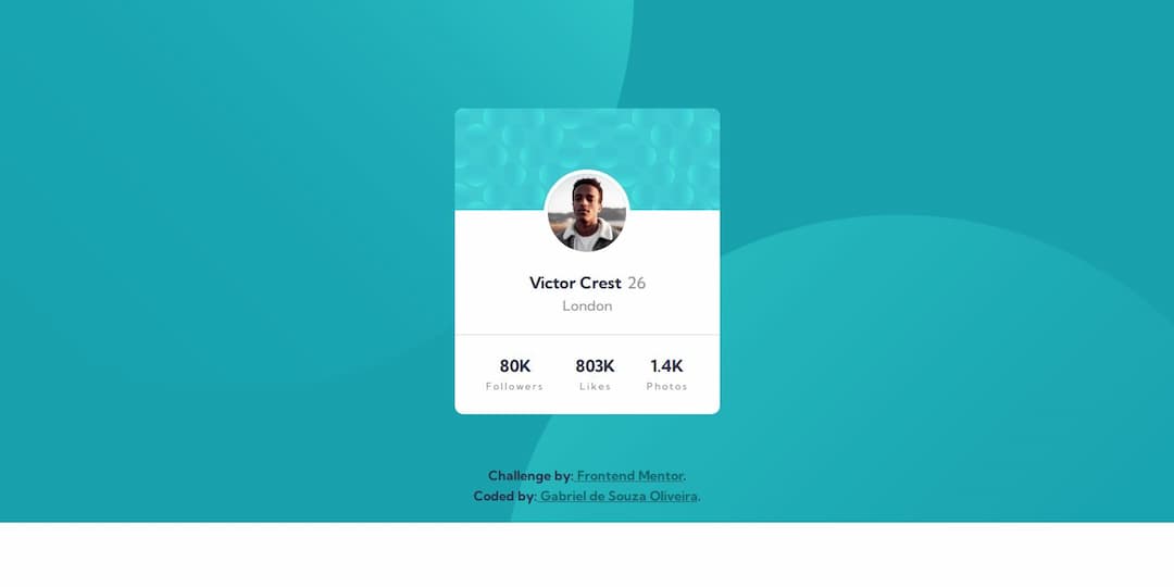 Frontend Mentor | Profile card component using just HTML and CSS. coding challenge solution