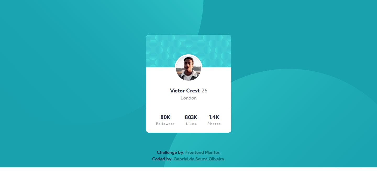 Frontend Mentor | Profile card component using just HTML and CSS. coding challenge solution