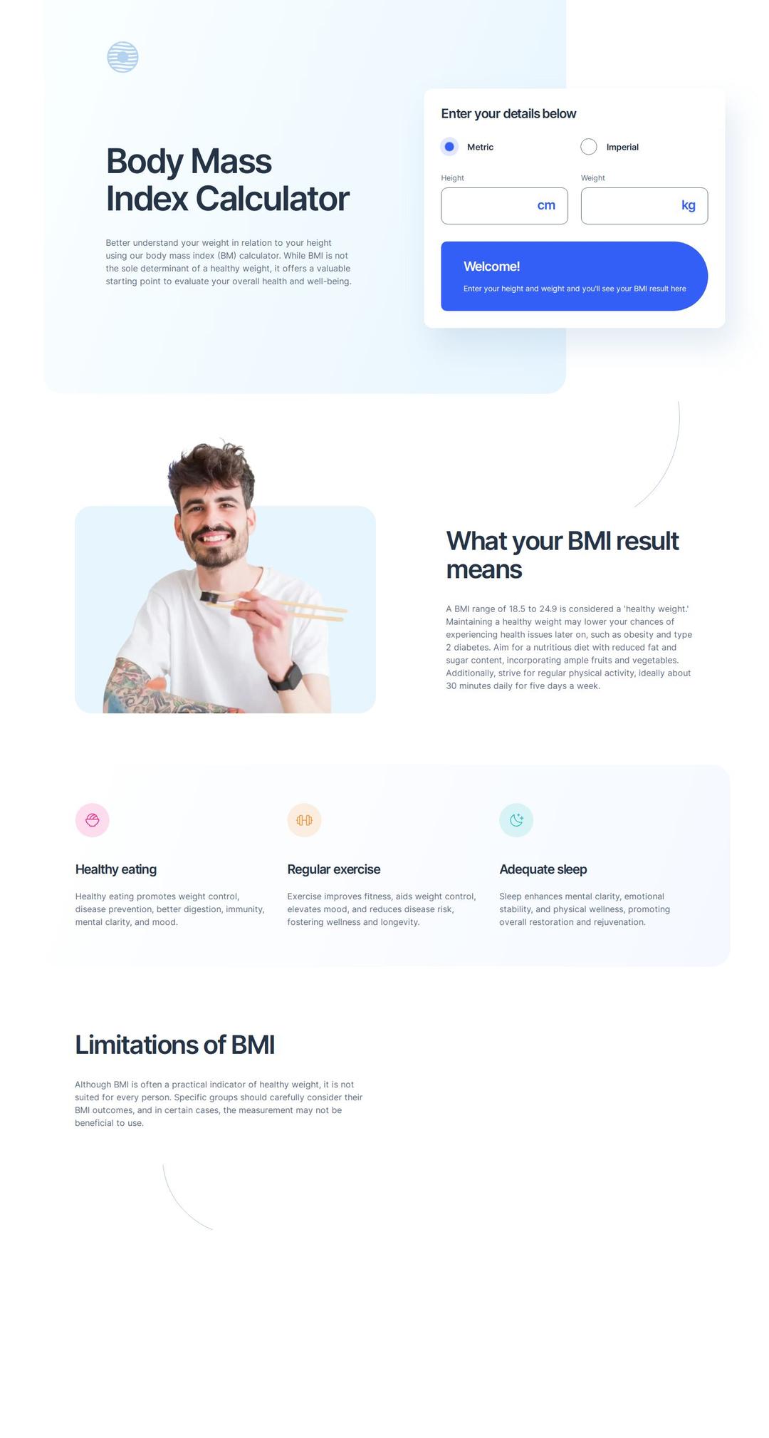 Frontend Mentor | Body Mass Index Calculator coding challenge solution