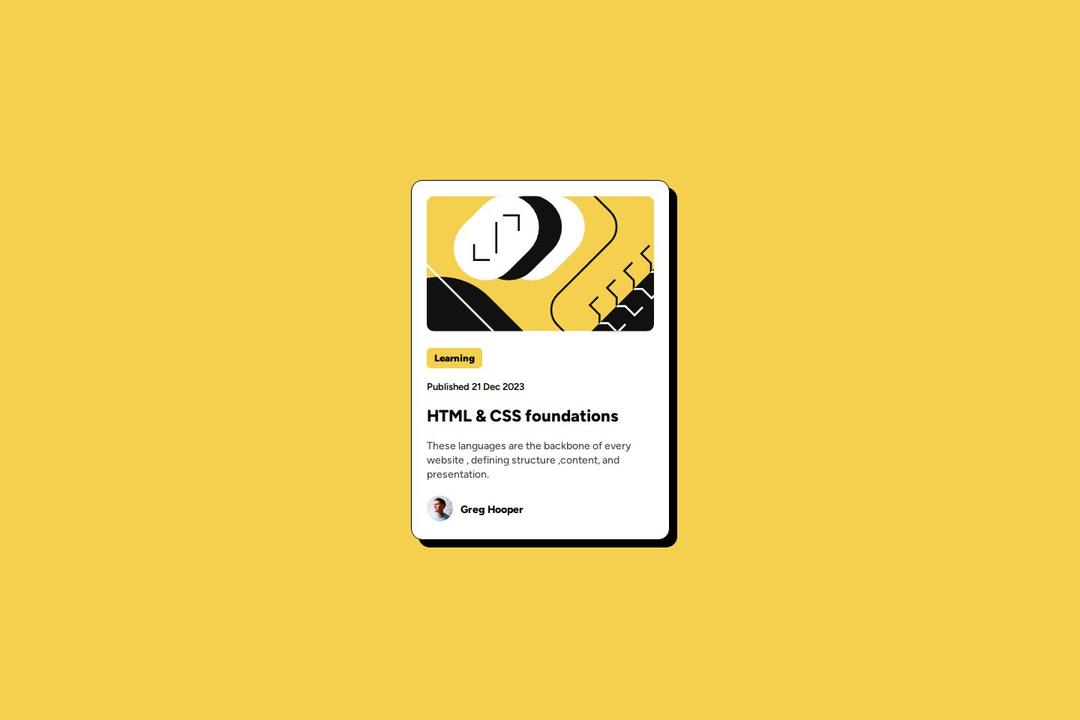 Frontend Mentor | blog Card using flexbox layout coding challenge solution