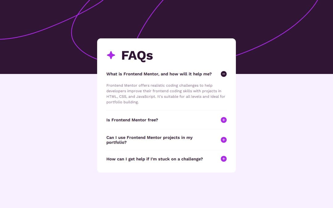 Frontend Mentor | Responsive faq accordion using html and css (flexbox) coding challenge solution