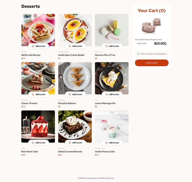 Frontend Mentor Product List With Cart Using Html Css Javascript And