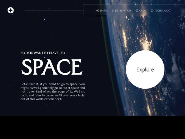 Frontend Mentor | Space Tourism Multipage Website coding challenge solution