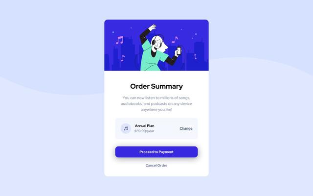 Frontend Mentor | Order summary card with custom animations - MikDra1 coding challenge solution