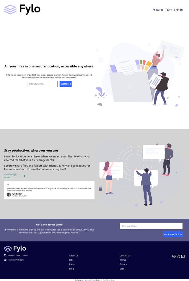 Frontend Mentor | fylo landing page coding challenge solution