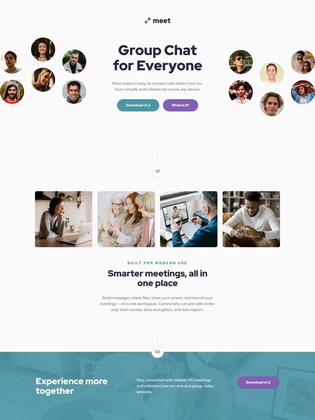 Frontend Mentor Responsive Landing Meeting App Page Using Css Grid And Flex Coding Challenge