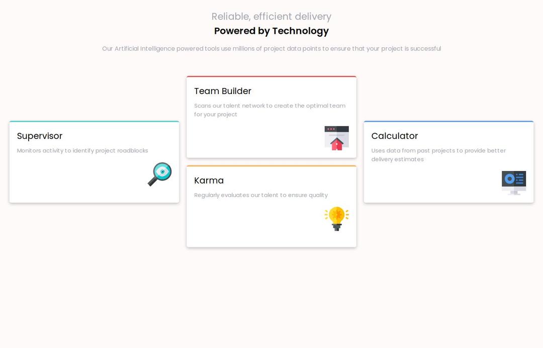 Frontend Mentor Responsive Four Card Feature Section Using Html And