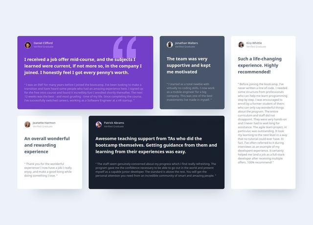 Frontend Mentor Testimonials Grid Section Html Tailwind Coding Challenge Solution