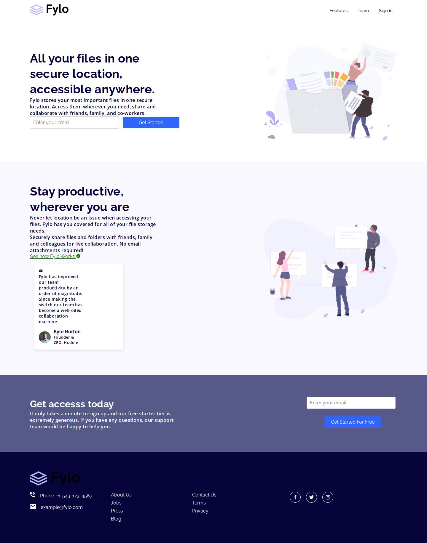 Frontend Mentor | Fylo Landing Page |Made with HTML CSS and JS coding ...
