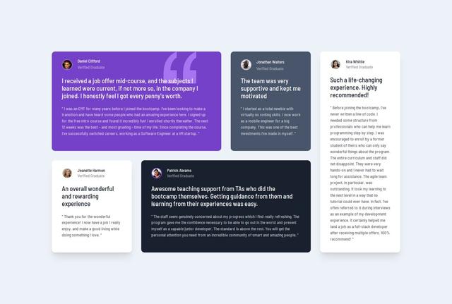 Frontend Mentor Testimonials Grid Section Made With Tailwind Css Coding Challenge Solution