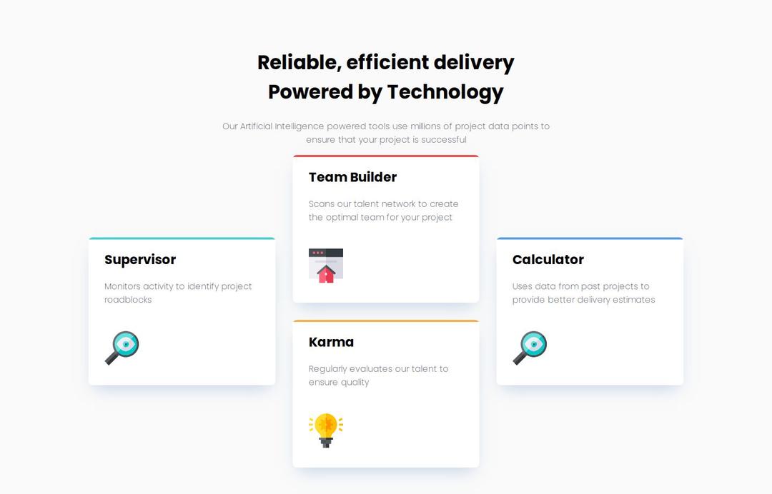 Frontend Mentor | Four card feature section coding challenge solution