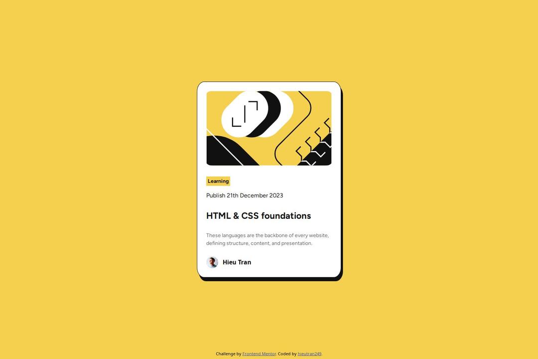 Frontend Mentor | flex, position, transform coding challenge solution