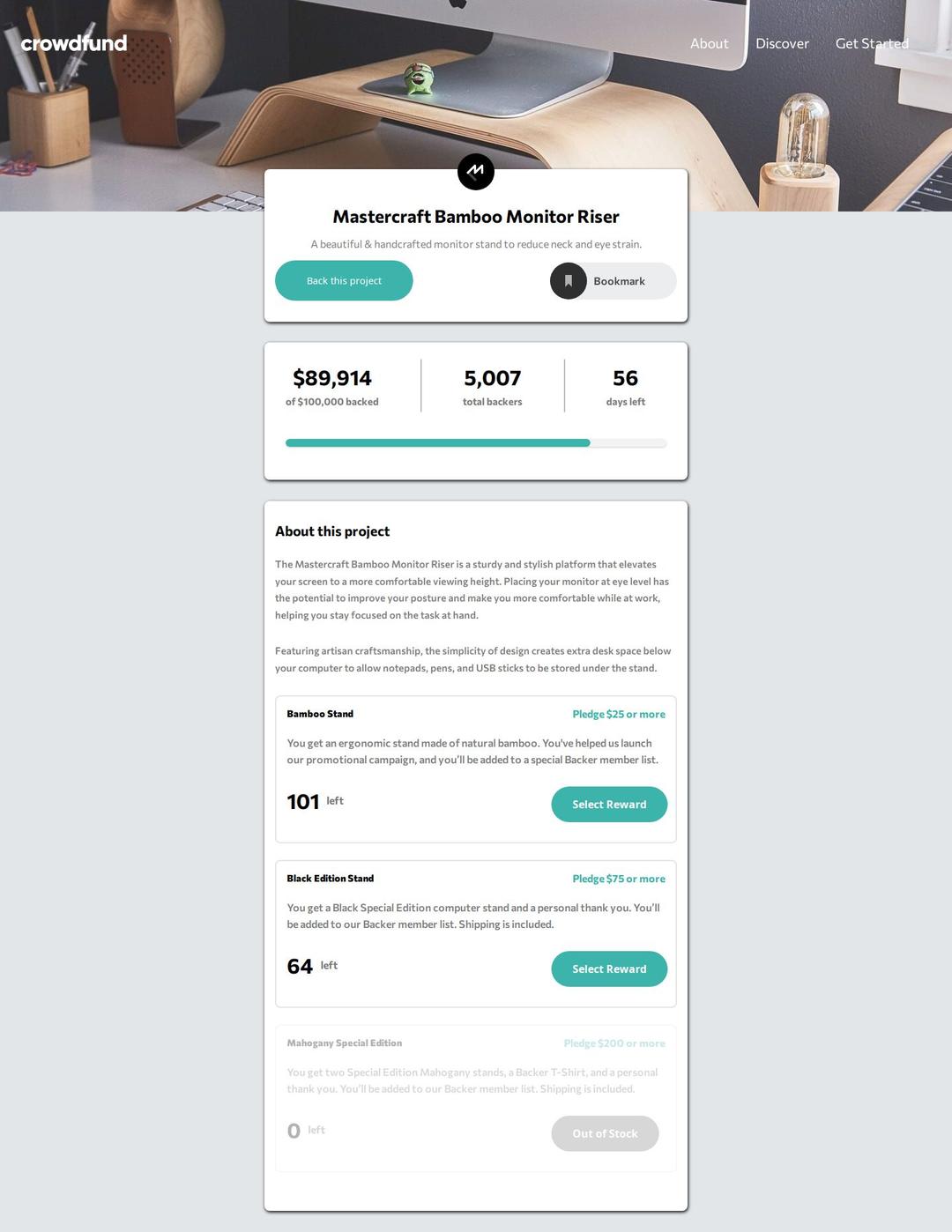 Frontend Mentor | Crowdfunding Product Page Using HTML,CSS and JS coding challenge solution