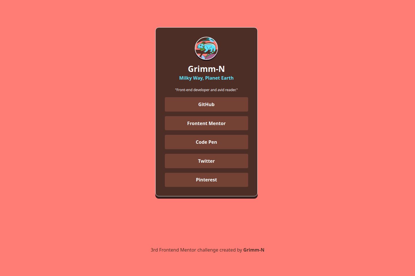 Frontend Mentor | Personal Profile Link Cards (Grid, Flexbox) coding challenge solution