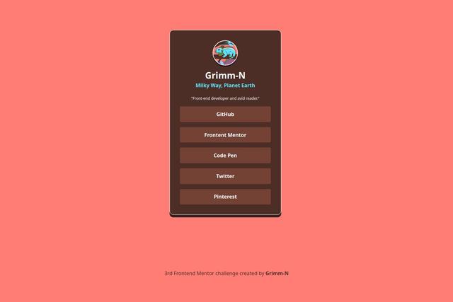 Frontend Mentor | Personal Profile Link Cards (Grid, Flexbox) coding challenge solution