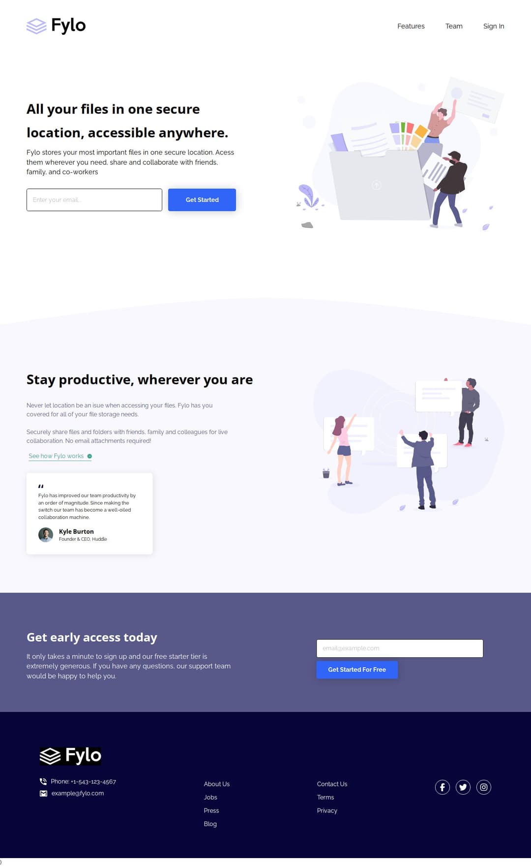 Frontend Mentor | Fylo landing page built with HTML | CSS | REACT - MikDra1 coding challenge ...