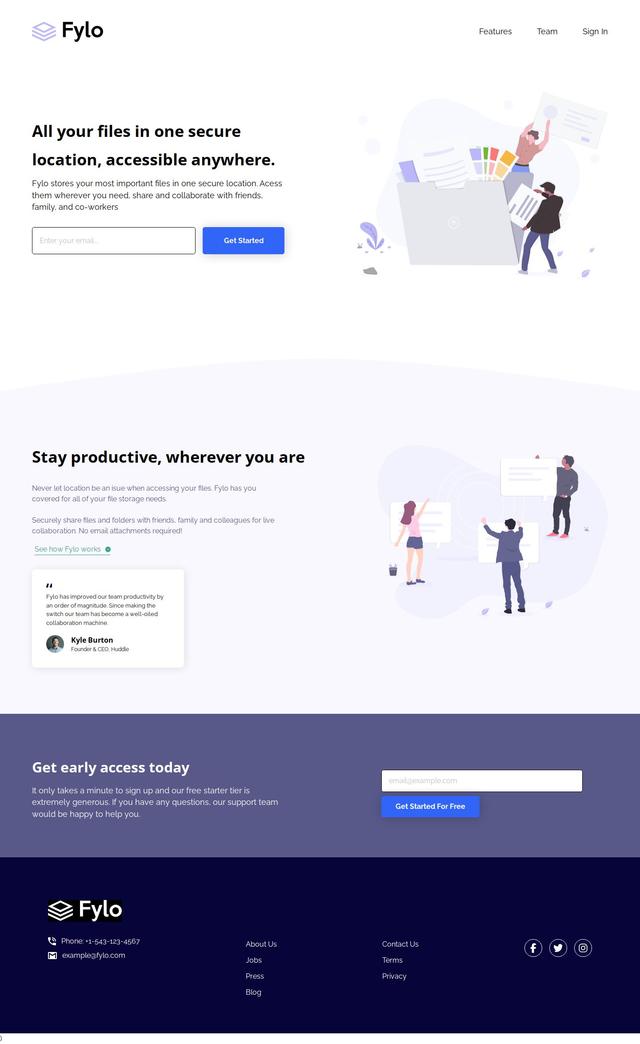 Frontend Mentor | Fylo landing page built with HTML | CSS | REACT - MikDra1 coding challenge ...