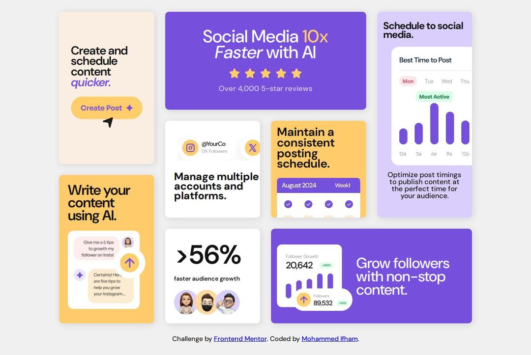 Frontend Mentor Mobil First Bento Grid With React And Sass Coding Challenge Solution