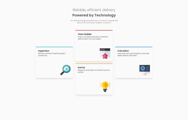 Frontend Mentor Four Card Feature Section Coding Challenge Solution