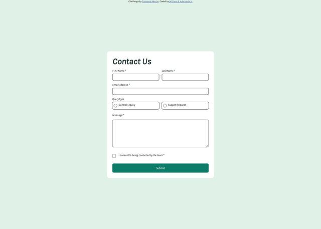 Frontend Mentor | Responsive Contact Form Landing Page (HTML, CSS and JS) coding challenge solution