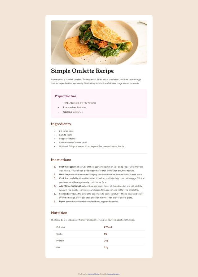 Frontend Mentor | Recipe Page using HTML and CSS coding challenge solution
