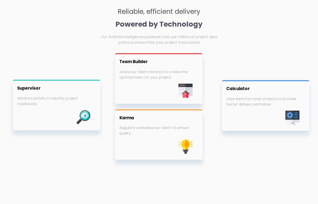 Frontend Mentor | Four card feature section coding challenge solution