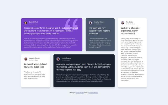 Frontend Mentor Testimonials Grid Section With Css Grid Coding Challenge Solution