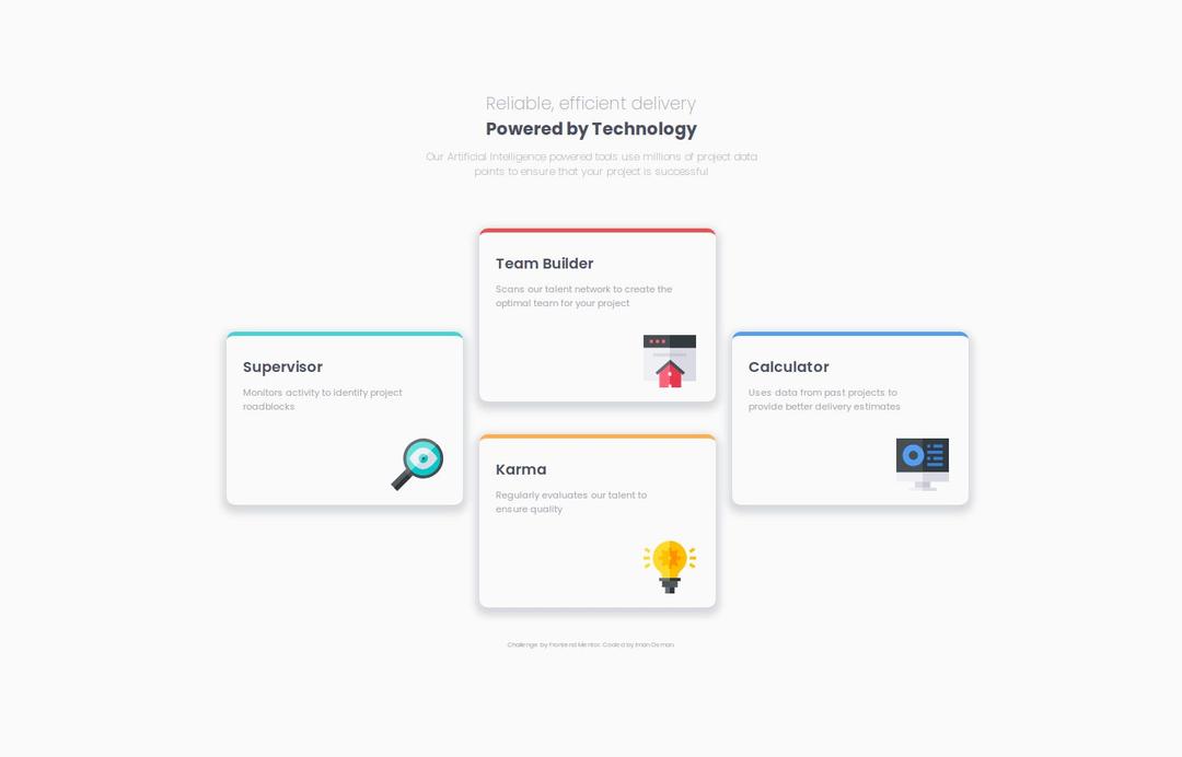 Frontend Mentor Four Card Feature Grid Mobile First Coding Challenge