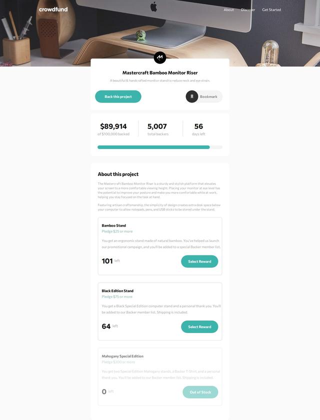 Frontend Mentor | crowdfunding-product-page using React/Next/Tailwind coding challenge solution