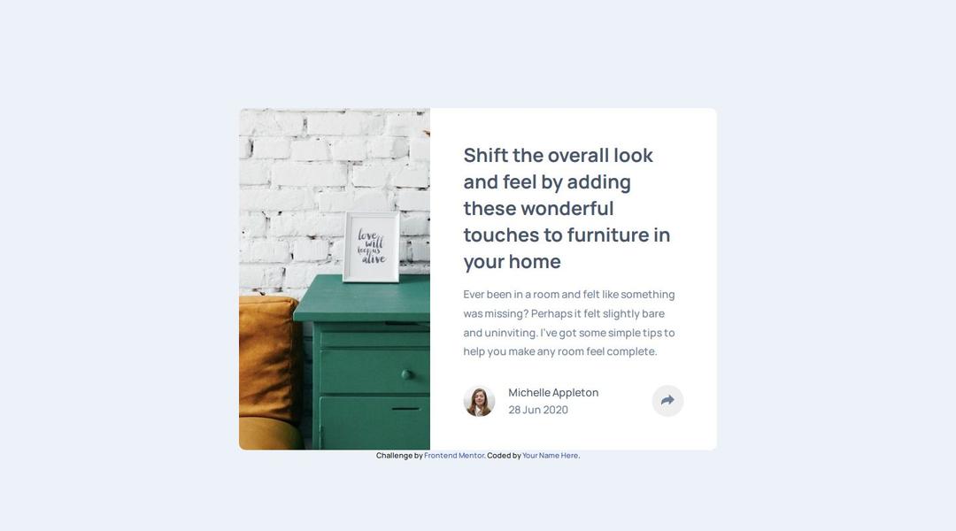 Frontend Mentor | responsive, transition, transform,position coding challenge solution