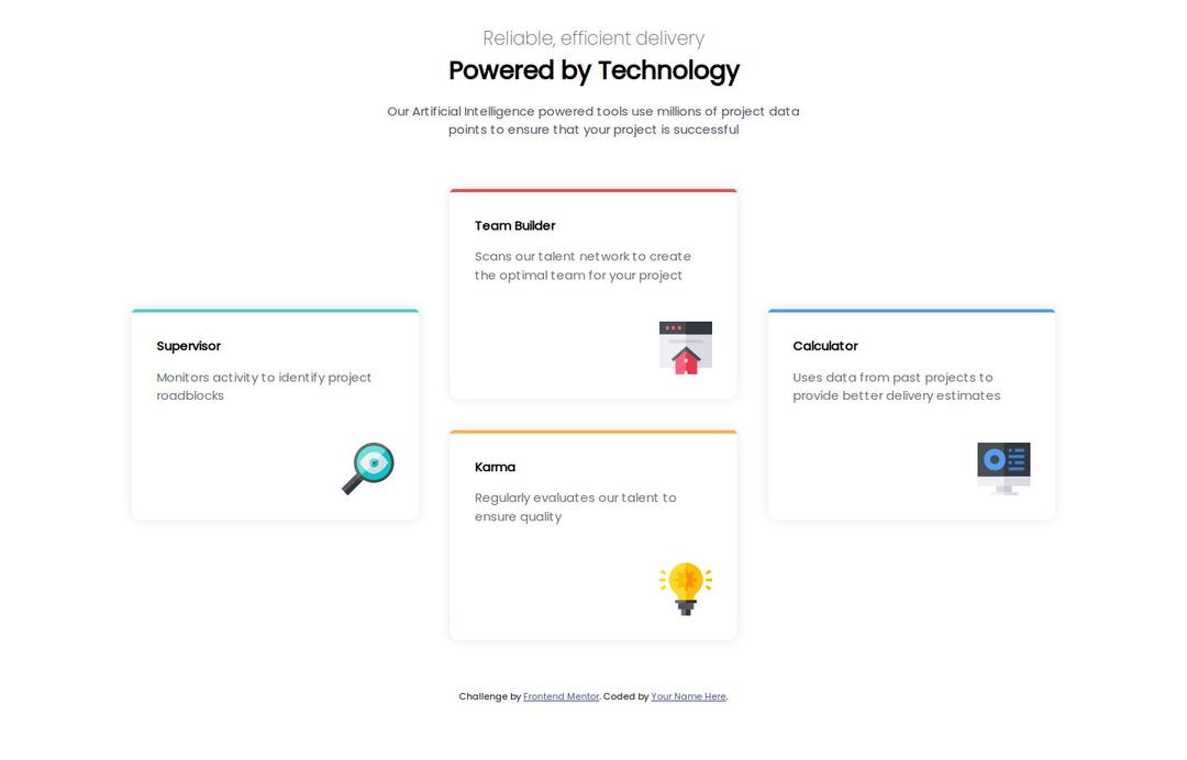 Frontend Mentor | Four card feature section coding challenge solution