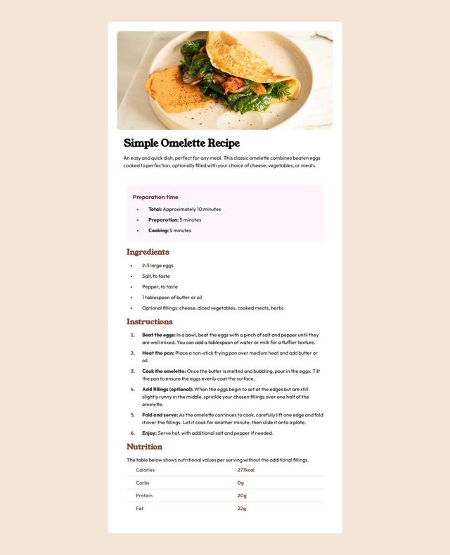 Frontend Mentor | Recipe Page using HTML y CSS coding challenge solution