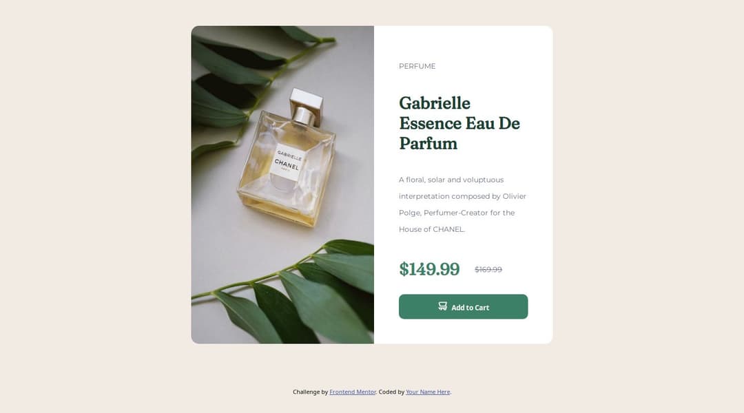 Frontend Mentor | Responsive Product Card using CSS Grid and mobile worflow coding challenge ...