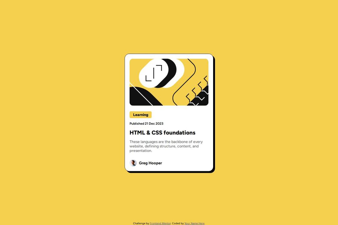 Frontend Mentor Preview Card Built Using Html Css And Flexbox Coding Challenge Solution