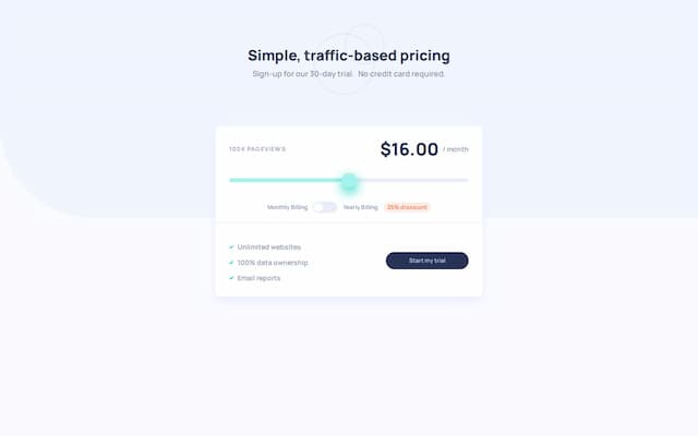 Frontend Mentor | interactive pricing component coding challenge solution