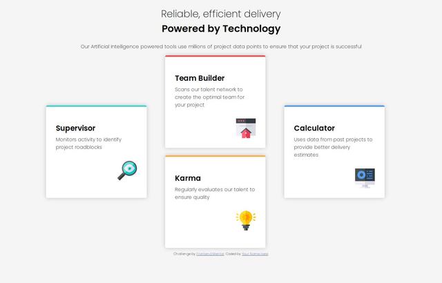 Frontend Mentor | four-card-feature-section-master using css grid coding challenge solution