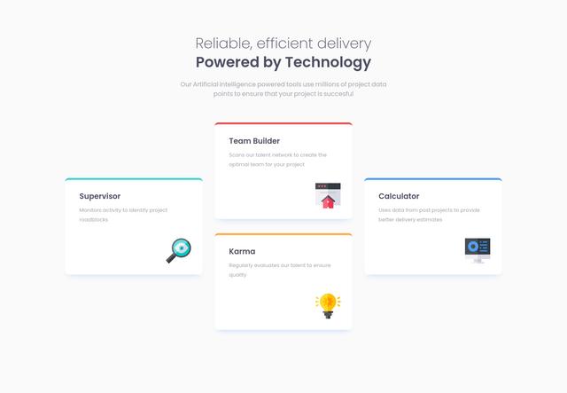 Frontend Mentor Four Card Feature Section Coding Challenge Solution