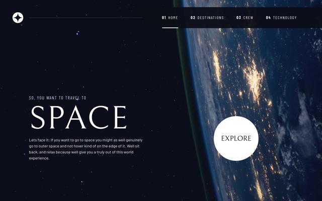 Frontend Mentor Responsive Space Tourism Website Built With React And