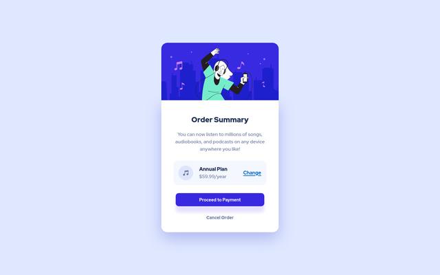 Frontend Mentor Order Summary Component Using Css Grid Coding Challenge Solution