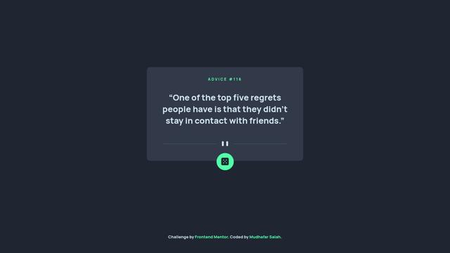 Frontend Mentor Advice Generator App Using Html Css Js And Api