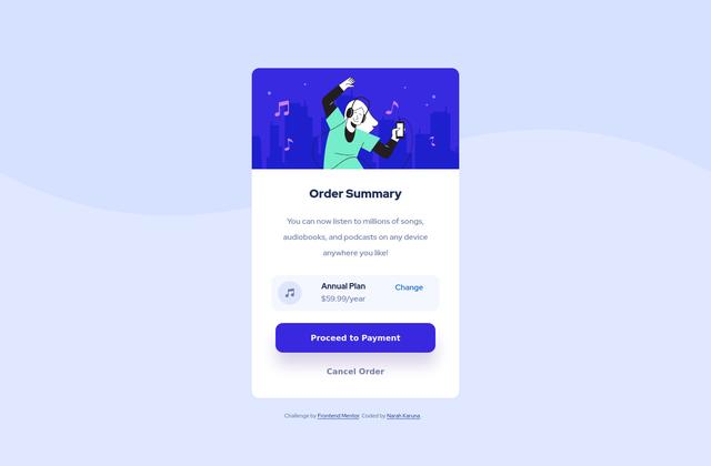 Frontend Mentor Order Summary Component Coding Challenge Solution