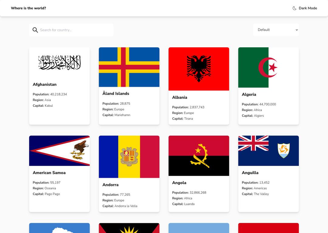 Frontend Mentor Where Is The World Web App Built With React And