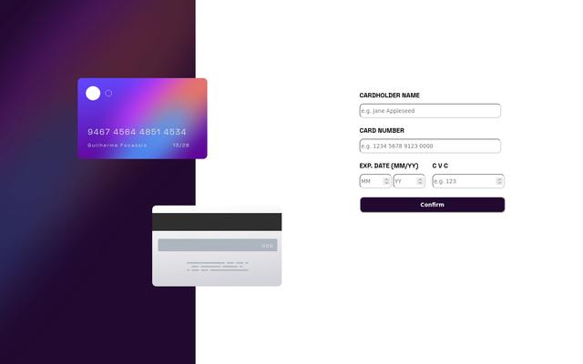 Frontend Mentor Interactive Card Details Built With Reactjs Flex