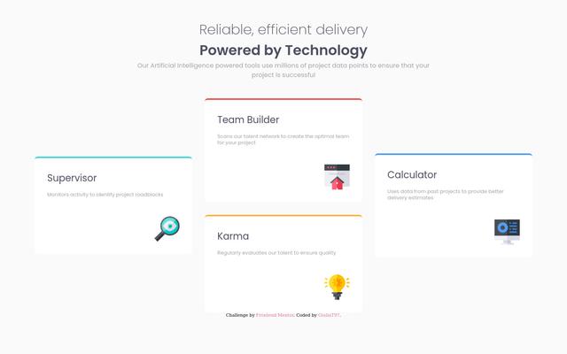 Frontend Mentor Four Card Solution Coding Challenge Solution