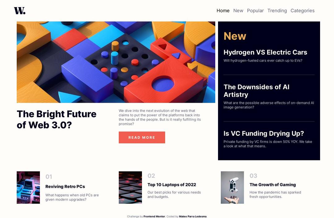 Frontend Mentor News Homepage Main Using Html Css And Bootstrap