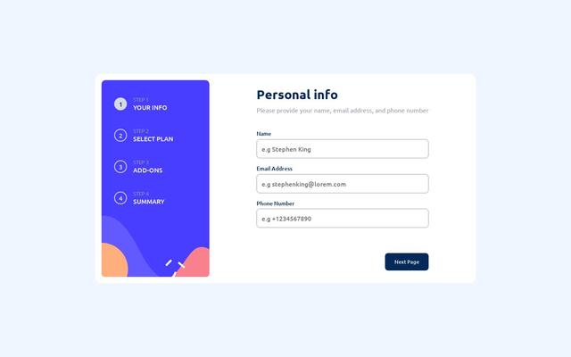 Frontend Mentor Multi Step Form Using Reactjs React Router And React