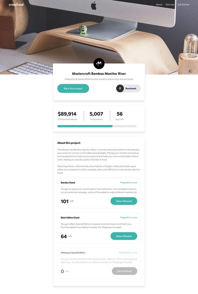 Frontend Mentor Responsive Crowdfunding Product Page Using