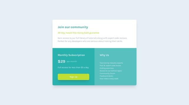 Frontend Mentor Single Price Grid Component Using Tailwind Css Coding